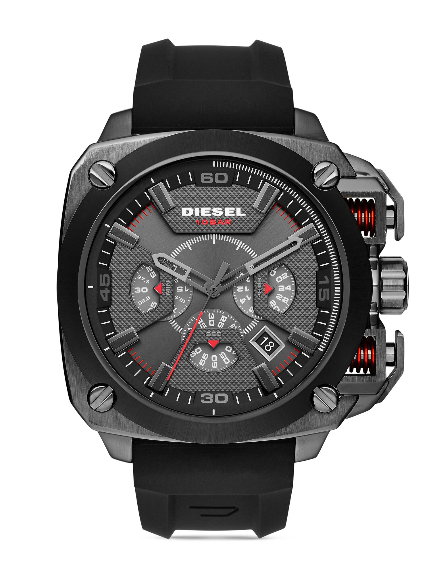 Men's Bamf Chronograph Black Silicone Watch | Black | Diesel Men's Bamf Chronograph Black Silicone Watch | Black | Diesel